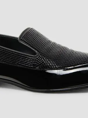 Alexander McQueen Artie Beaded Patent Leather Loafers