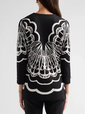 Ming Wang Aria Abstract Jacquard Tunic