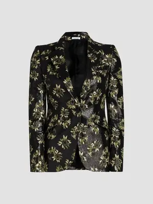 Alexander McQueen Lacquered Sunflower Jacquard Blazer