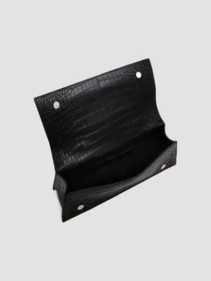 Alexander McQueen Jewelled Croc-embossed Leather Top Handle Bag