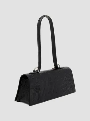 Alexander McQueen Jewelled Croc-embossed Leather Top Handle Bag