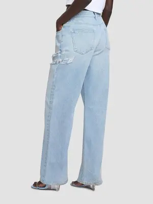Casablanca Hotfix Distressed Logo Baggy Jeans