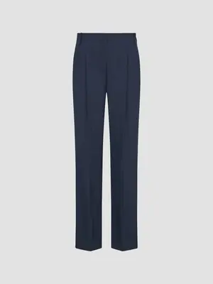 Another Tomorrow Peg Trousers - Navy