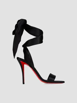 CHRISTIAN LOUBOUTIN Miss Z Du Desert 100mm Satin Sandals - Black
