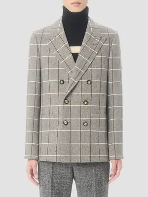 Valentino Garavani Double-breasted Wool Jacket With Check Pattern