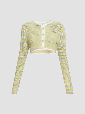 Casablanca Bourgeois Striped Crop Cardigan - Multi