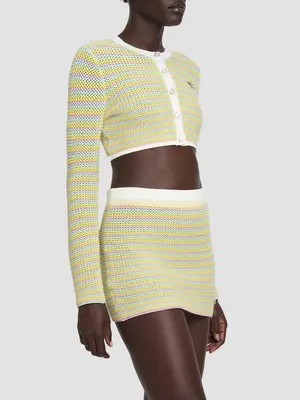Casablanca Bourgeois Striped Crop Cardigan