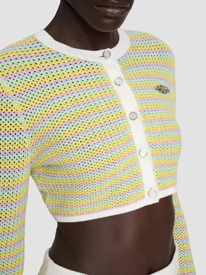 Casablanca Bourgeois Striped Crop Cardigan