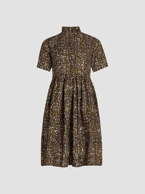 ELISAMAMA Olori Printed Cotton Minidress - Brown Multi