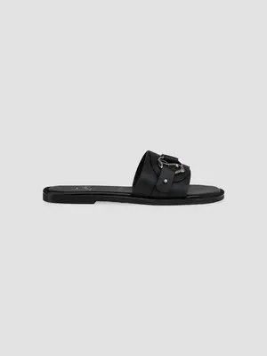 CHRISTIAN LOUBOUTIN Her In Roma Leather Mule Sandals - Black