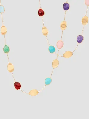 Marco Bicego Lunaria 18k Yellow Gold -stone Petal Necklace