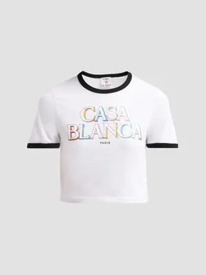 Casablanca Logo Cotton Crop T-shirt