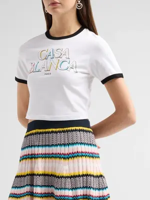 Casablanca Logo Cotton Crop T-shirt