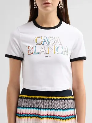 Casablanca Logo Cotton Crop T-shirt