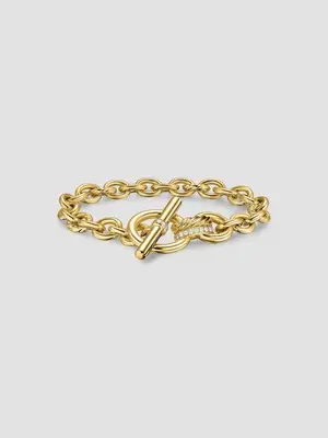David Yurman Dy Mercer Toggle Chain Bracelet In 18k Yellow Gold