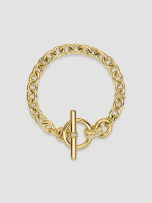 David Yurman Dy Mercer Toggle Chain Bracelet In 18k Yellow Gold