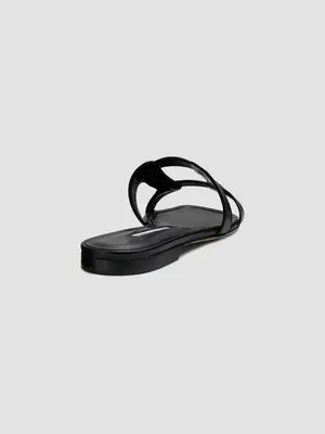 Manolo Blahnik Grellanu Leather Flat Sandals