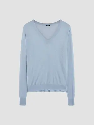 JOSEPH Cashmere V-neck Sweater - Light Blue