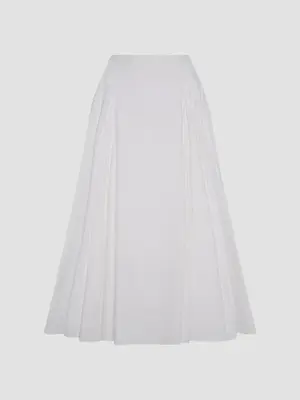 Another Tomorrow Seamed Full Maxi Skirt - White