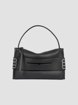 JW Anderson Loafer Leather Top Handle Bag - Black