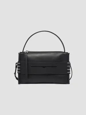 JW Anderson Loafer Leather Top Handle Bag - Black
