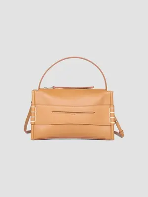 JW Anderson Loafer Leather Top Handle Bag - Tan