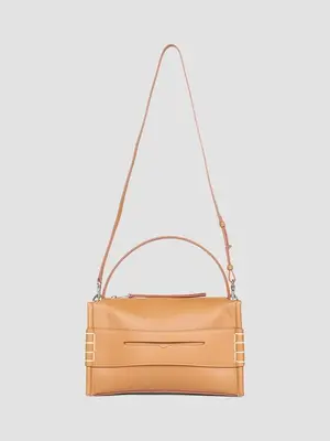 JW Anderson Loafer Leather Top Handle Bag - Tan