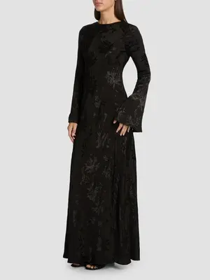Hemant & Nandita Aura Jacquard Back-tie Maxi Dress