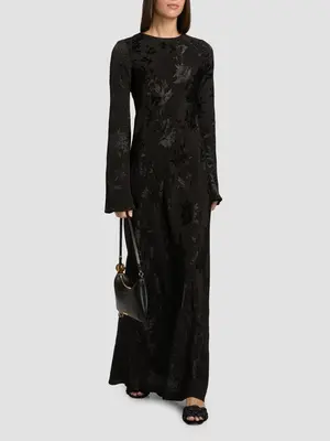 Hemant & Nandita Aura Jacquard Back-tie Maxi Dress
