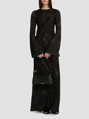 Hemant & Nandita Aura Jacquard Back-tie Maxi Dress