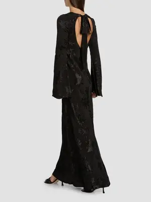 Hemant & Nandita Aura Jacquard Back-tie Maxi Dress