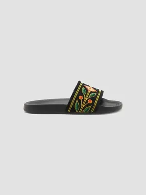 Casablanca Embroidered Terry Slide Sandals