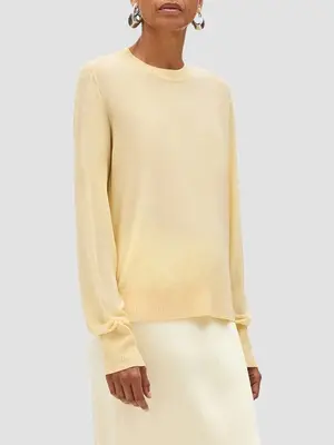 Another Tomorrow Feather Weight Crew Sweater - Butter