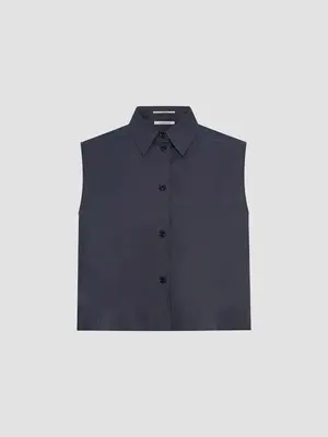 Another Tomorrow Cropped Sleeveless Shirt - Midnight