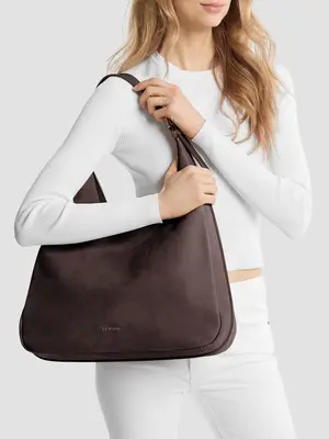 Michael Kors Nolita Large Leather Hobo Bag - Chocolate