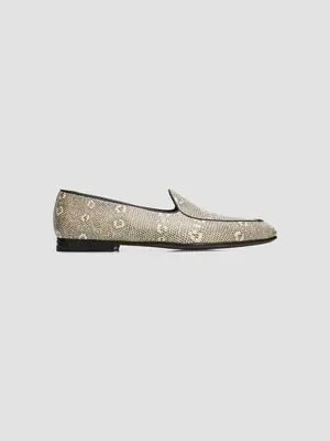 Manolo Blahnik Modena Snake-embossed Leather Loafers