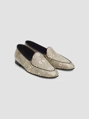 Manolo Blahnik Modena Snake-embossed Leather Loafers