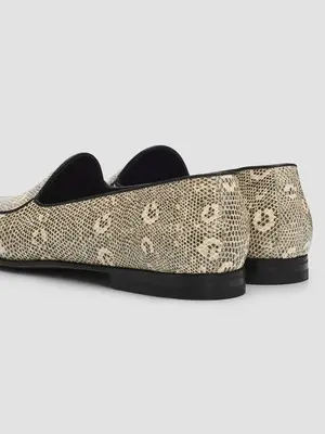 Manolo Blahnik Modena Snake-embossed Leather Loafers