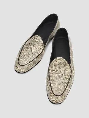 Manolo Blahnik Modena Snake-embossed Leather Loafers