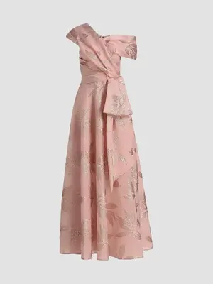 Talbot Runhof Metallic Jacquard Gown