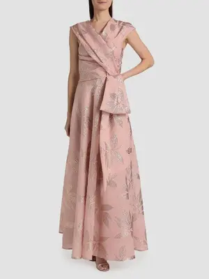 Talbot Runhof Metallic Jacquard Gown