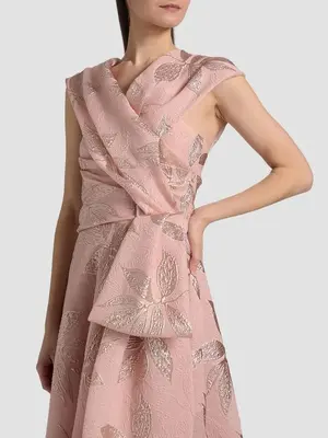 Talbot Runhof Metallic Jacquard Gown