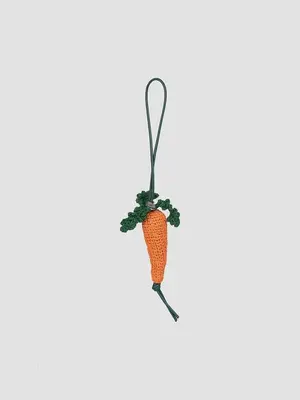 JW Anderson Carrot Cotton-leather Bag Charm - Orange