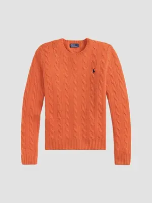 Polo Ralph Lauren Wool-cashmere Cable-knit Sweater - Orange Rust Heather