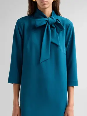 Ming Wang Amica Tineck Crepe Shift Mini Dress