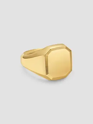 David Yurman Streamline Signet Ring In 18k Yellow 18mm - Gold