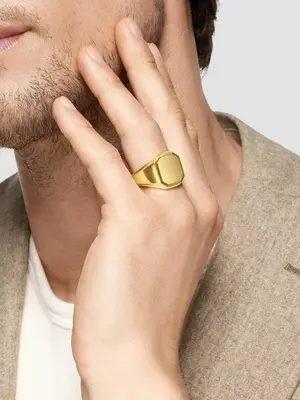 David Yurman Streamline Signet Ring In 18k Yellow 18mm