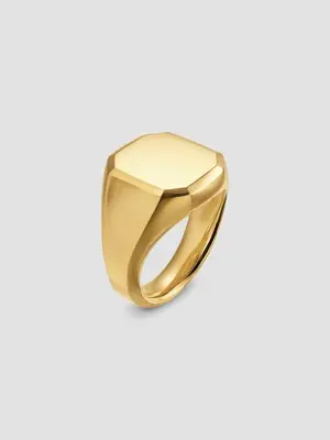 David Yurman Streamline Signet Ring In 18k Yellow 18mm