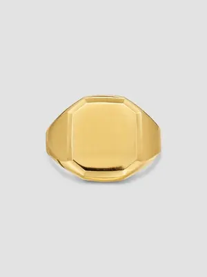 David Yurman Streamline Signet Ring In 18k Yellow 18mm