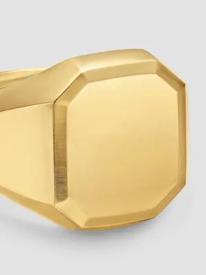 David Yurman Streamline Signet Ring In 18k Yellow 18mm